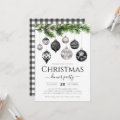 Minimalist Black And White Christmas Dinner Party Invitation | Zazzle