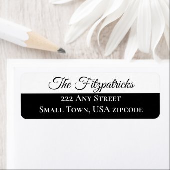 Minimalist Black and White Classy Custom Address Label | Zazzle