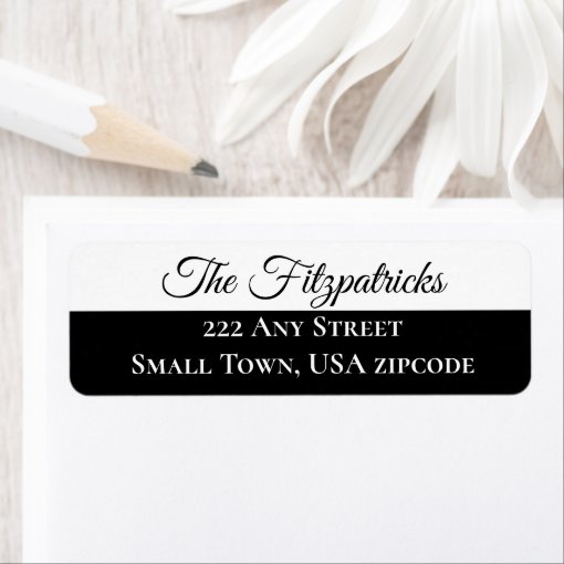 Minimalist Black and White Classy Custom Address Label | Zazzle