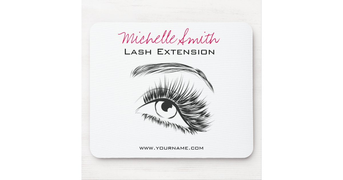 Minimalist Black and White Lash Extension Makeup Mouse Pad | Zazzle