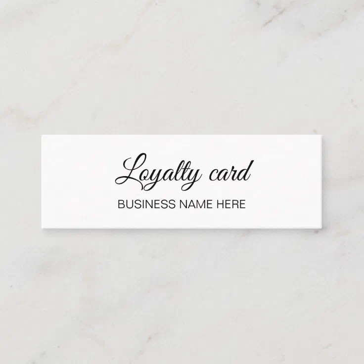 Minimalist black and white loyalty card | Zazzle
