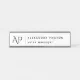Minimalist Black and White Minimalist Monogram Desk Name Plate | Zazzle