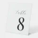 Minimalist Black and White Modern Table Number Pedestal Sign | Zazzle