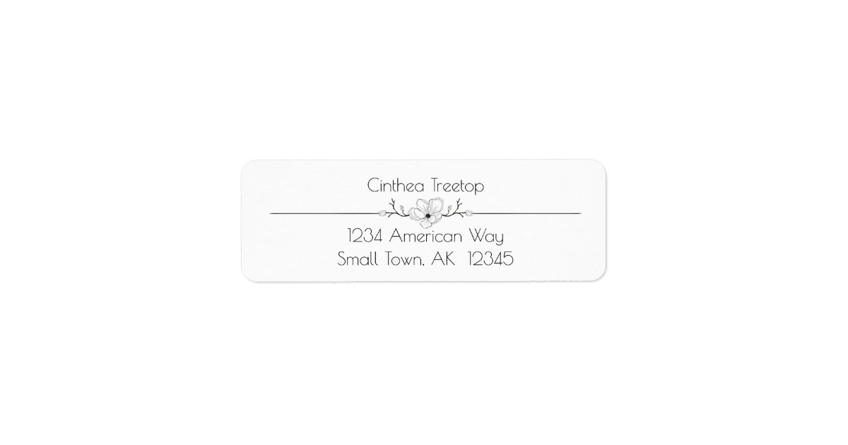 Minimalist Black and White Return Address Label | Zazzle