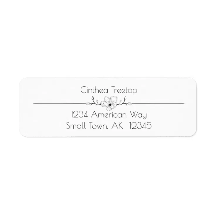 Minimalist Black and White Return Address Label | Zazzle