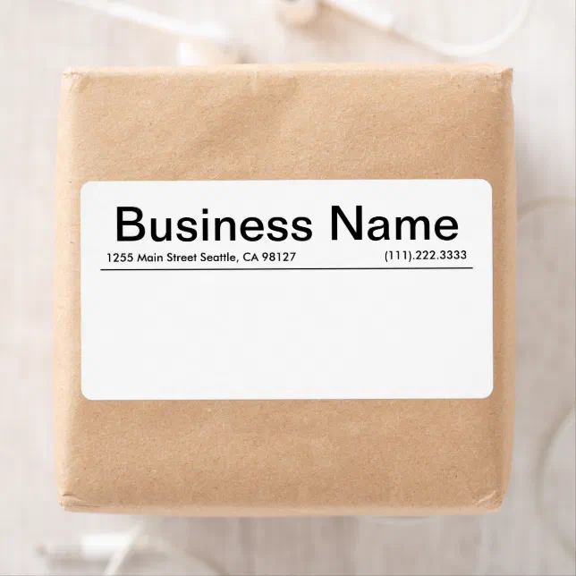 Minimalist Black And White Small Business Shipping Label | Zazzle