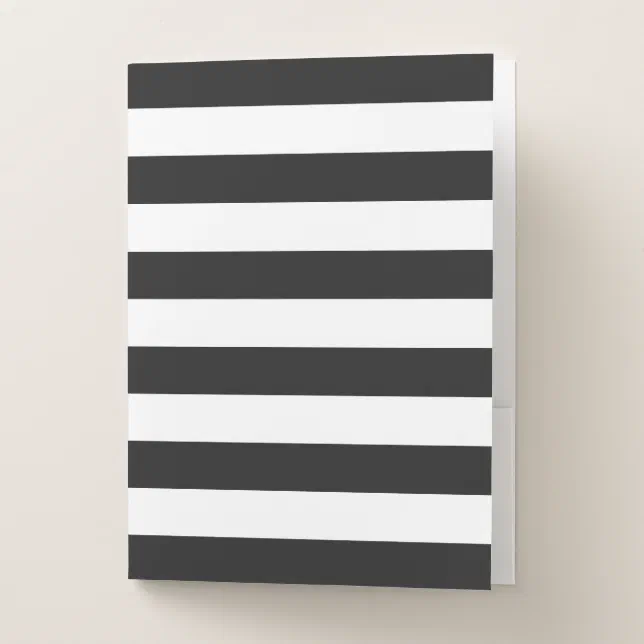 Minimalist Black and White Striped Pocket Folder | Zazzle