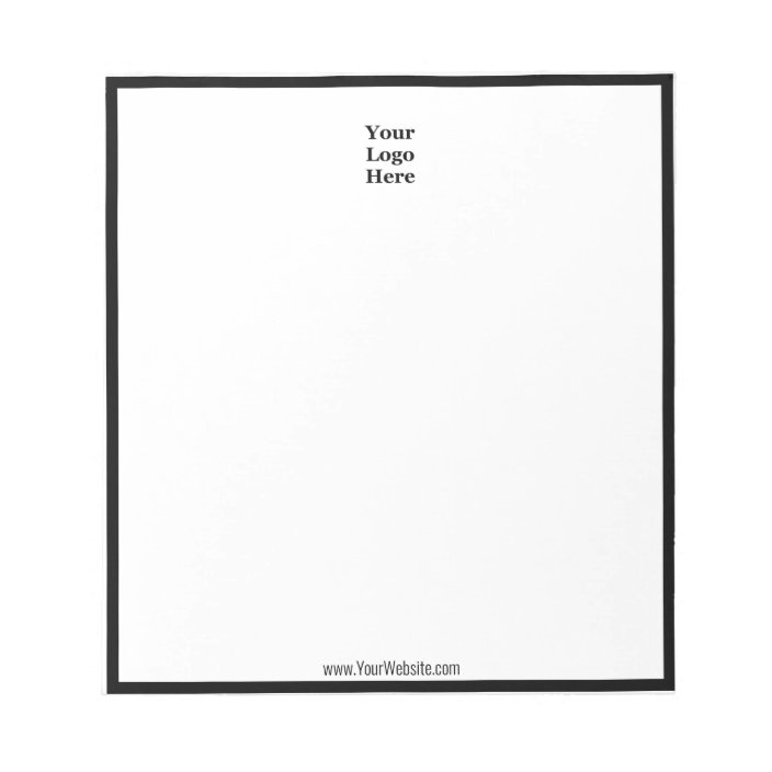 Minimalist Black and White Your Logo Here Notepad | Zazzle.com