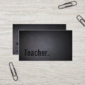 Minimalist Black Bold Teacher Business Card | Zazzle