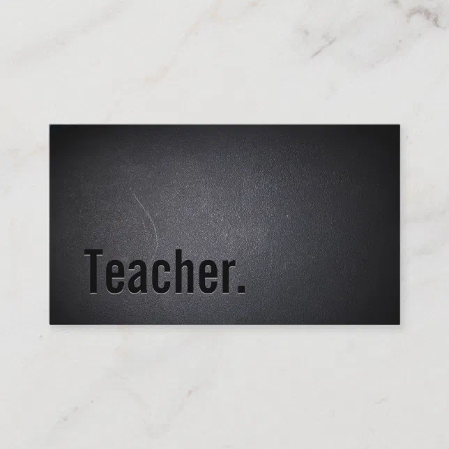 Minimalist Black Bold Teacher Business Card | Zazzle