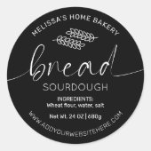 Minimalist Black Bread Labels Chic Baker Packaging | Zazzle