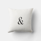 Minimalist black calligraphy on white throw pillow | Zazzle