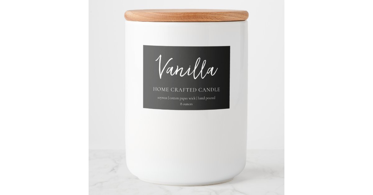 Minimalist Black Candle Label | Zazzle