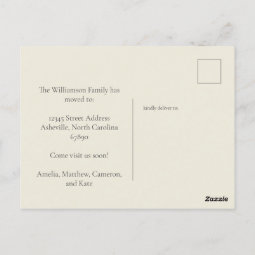Minimalist Black Change of Address Announcement Postcard | Zazzle
