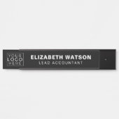 Minimalist Black Company Logo Name Plate For Door | Zazzle