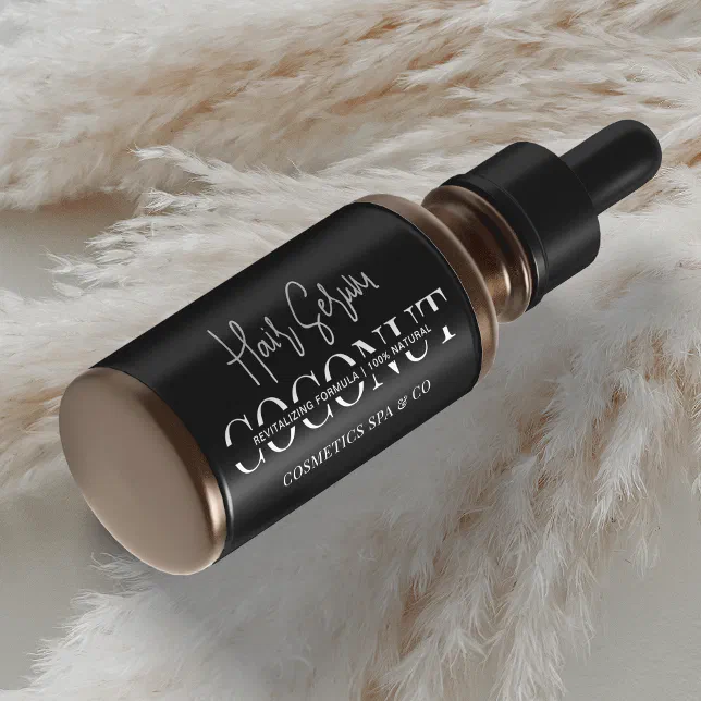 Minimalist Black Cosmetic Dropper Bottle Product Label | Zazzle