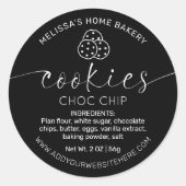 Minimalist Black Elegant Script Sugar Cookie Label | Zazzle
