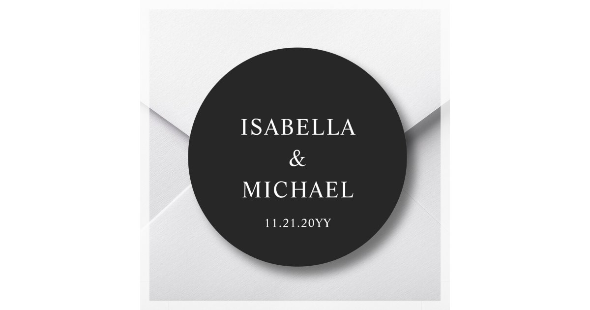 Minimalist Black | Favor Classic Round Sticker | Zazzle