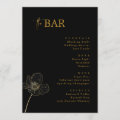Minimalist Black & Gold Wedding Drinks Bar Menu | Zazzle