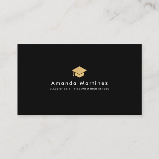Minimalist Black Graduate Student Calling Card | Zazzle.com