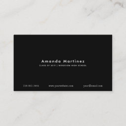 Minimalist Black Graduate Student Calling Card | Zazzle