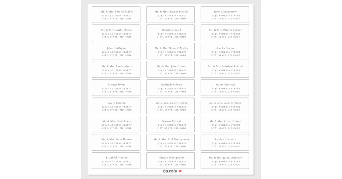 Minimalist Black Guest Address Labels | Zazzle