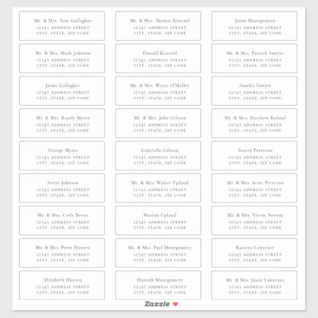 Minimalist Black Guest Address Labels | Zazzle