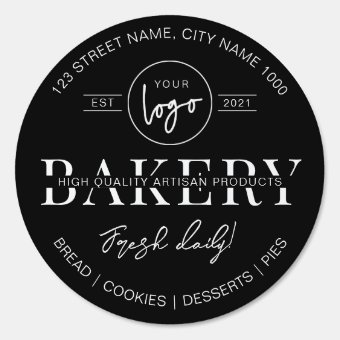 Minimalist Black Logo Bakery Market Stand Outdoor Sign | Zazzle
