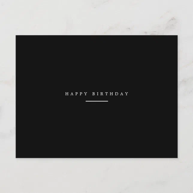 Minimalist Black Postcard | Zazzle