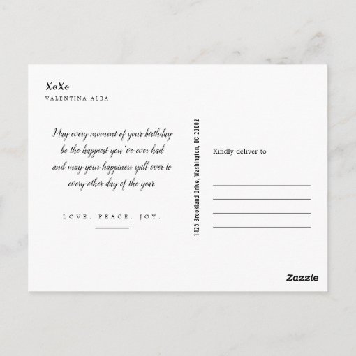Minimalist Black Postcard | Zazzle