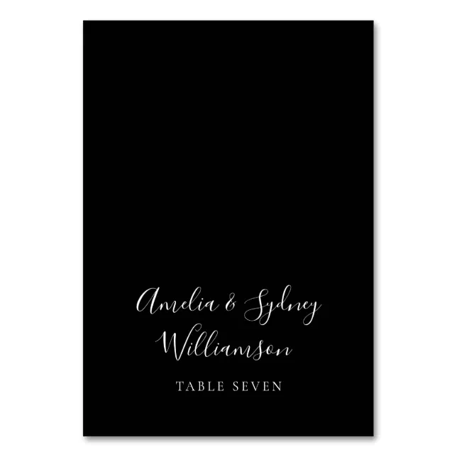 Minimalist Black Script Custom Table Place Card | Zazzle