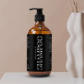 Minimalist Black Shampoo Shower Gel Product Label | Zazzle