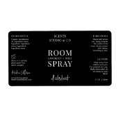 Minimalist Black Simple Room Spray Bottle Product Label | Zazzle
