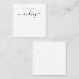 minimalist black stylish typography signature note card | Zazzle