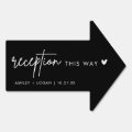 Minimalist Black Wedding Reception This Way Arrow Sign | Zazzle