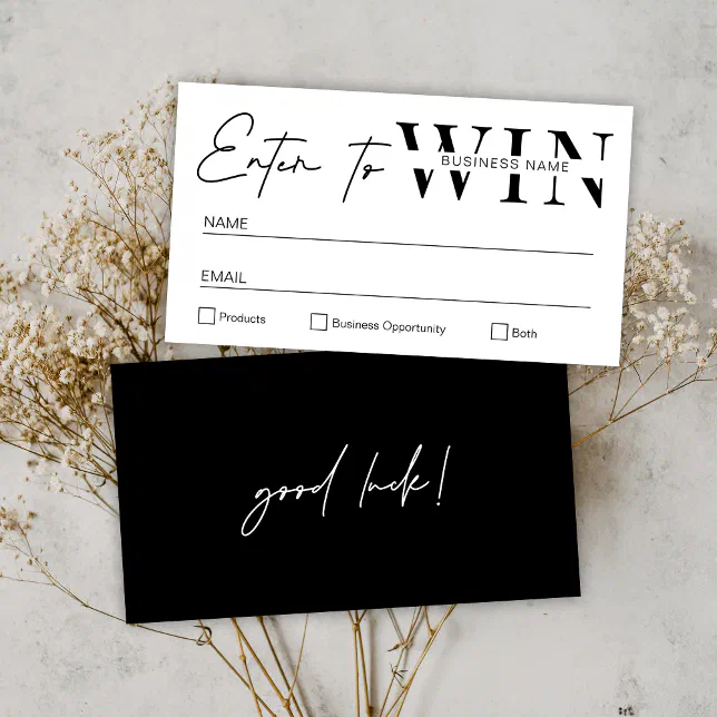 Minimalist Black & White Business Raffle Ticket | Zazzle