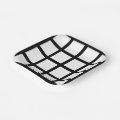 Minimalist Black White checker pattern Paper Plates | Zazzle