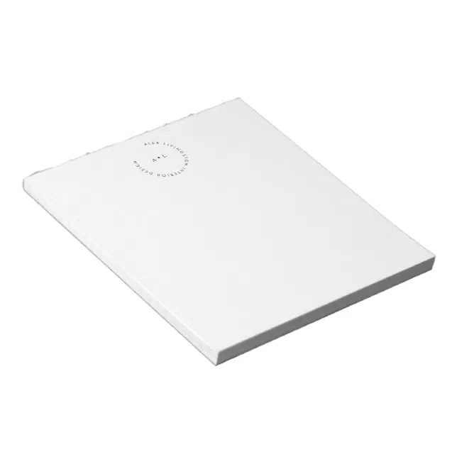 Minimalist Black White Circle Monogram Logo Notepad | Zazzle