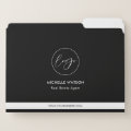 Minimalist Black & White Corporate Business Logo File Folder | Zazzle