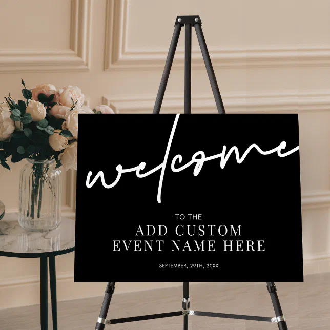 Minimalist Black & White Corporate Event Welcome Foam Board | Zazzle Minimalist Black & White Corporate Event Welcome Foam Board | Zazzle