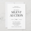 Minimalist Black & White Corporate Silent Auction Invitation | Zazzle