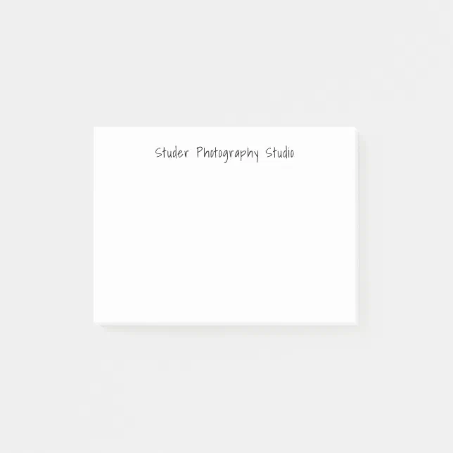Minimalist Black White Handwritten Business Name Post-it Notes | Zazzle