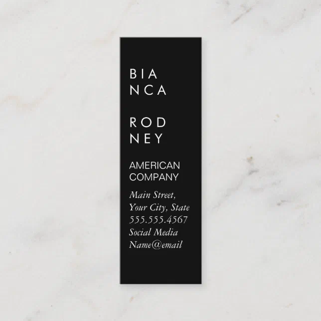 Minimalist (Black / White) Mini Business Card | Zazzle