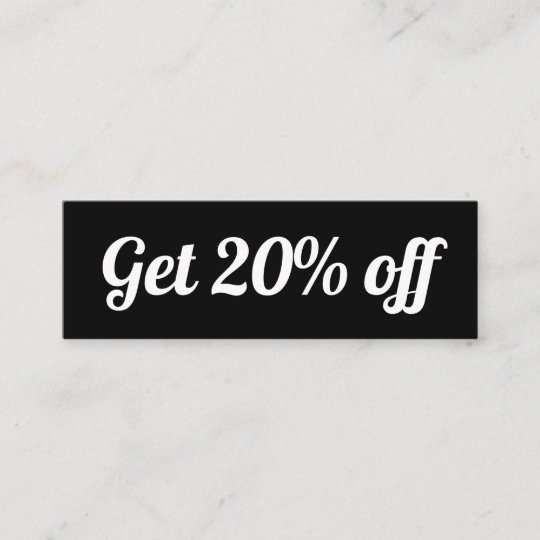Minimalist black & white modern discount card | Zazzle.com