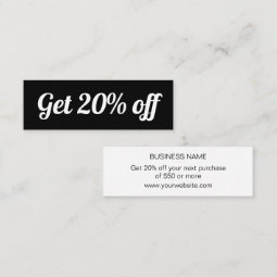 Minimalist black & white modern discount card | Zazzle