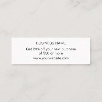 Minimalist black & white modern discount card | Zazzle