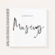 Minimalist Black White Musings Name Notebook | Zazzle