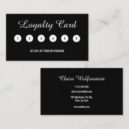 Minimalist Black White Professional Loyalty Card | Zazzle
