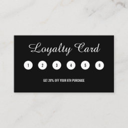 Minimalist Black White Professional Loyalty Card | Zazzle