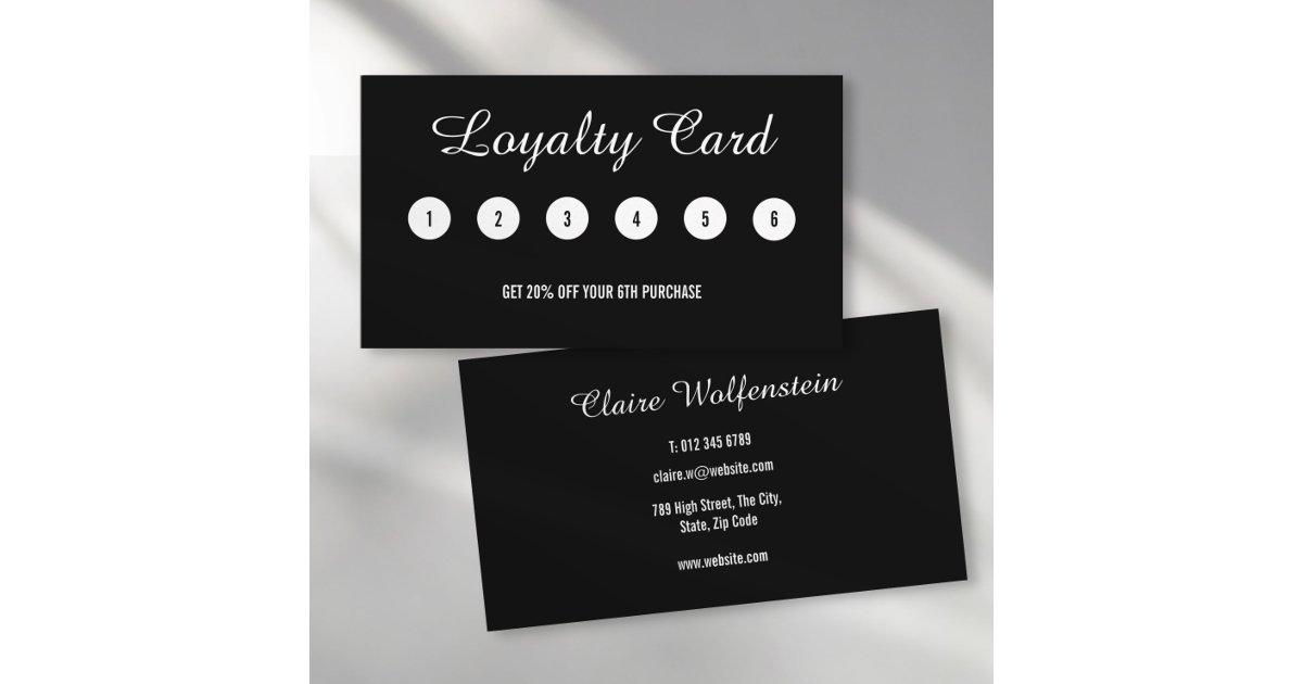 Minimalist Black White Professional Loyalty Card | Zazzle